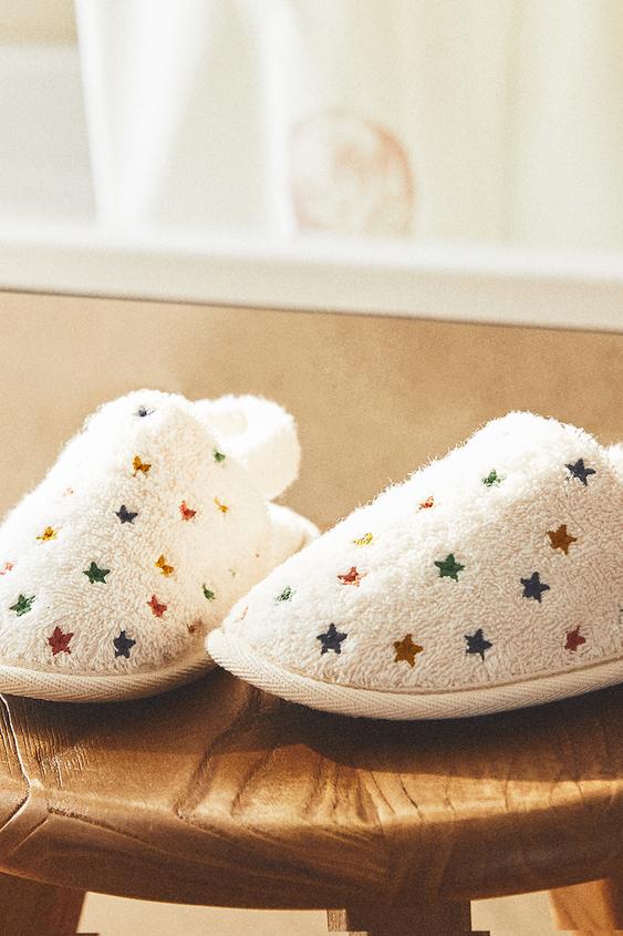 TERRYCLOTH STAR BATHROOM SLIPPERS - White | ZARA United States