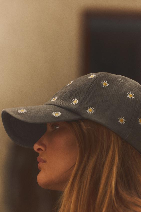 EMBROIDERED DENIM CAP - Grey | ZARA Australia