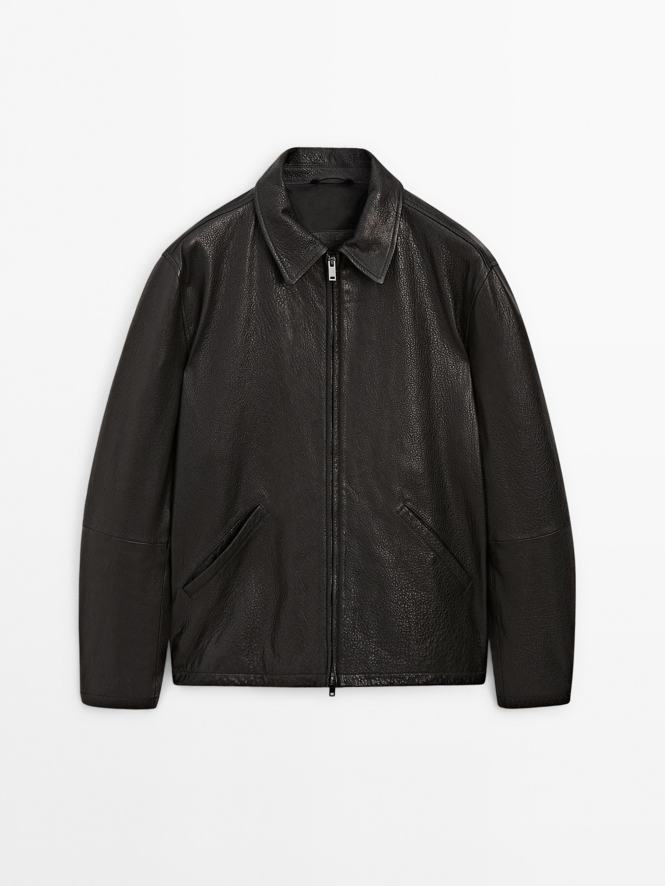 Texture effect nappa leather jacket - Black | ZARA United States Texture effect nappa leather jacket - Black | ZARA United States