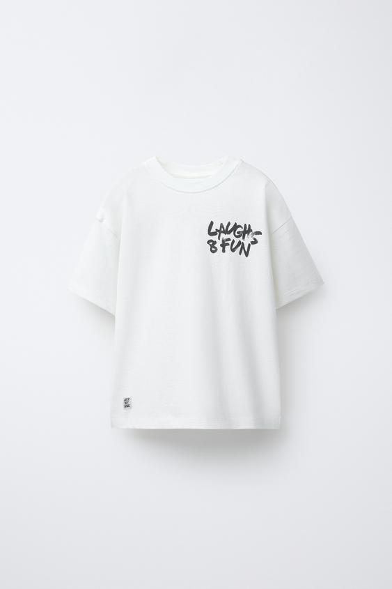 T-SHIRT MIT SCHRIFTZUG-PRINT - Weiß | ZARA Deutschland / Germany