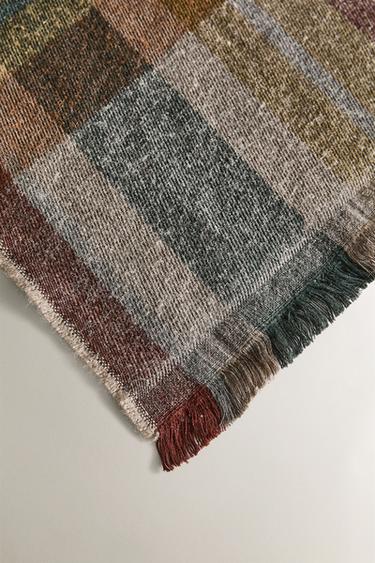 COUVERTURE COTON CARREAUX - Vert | ZARA France