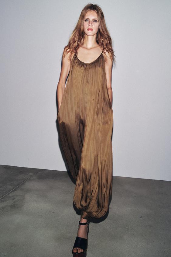 ZW COLLECTION PLEATED JUMPSUIT - Tobacco | ZARA Australia