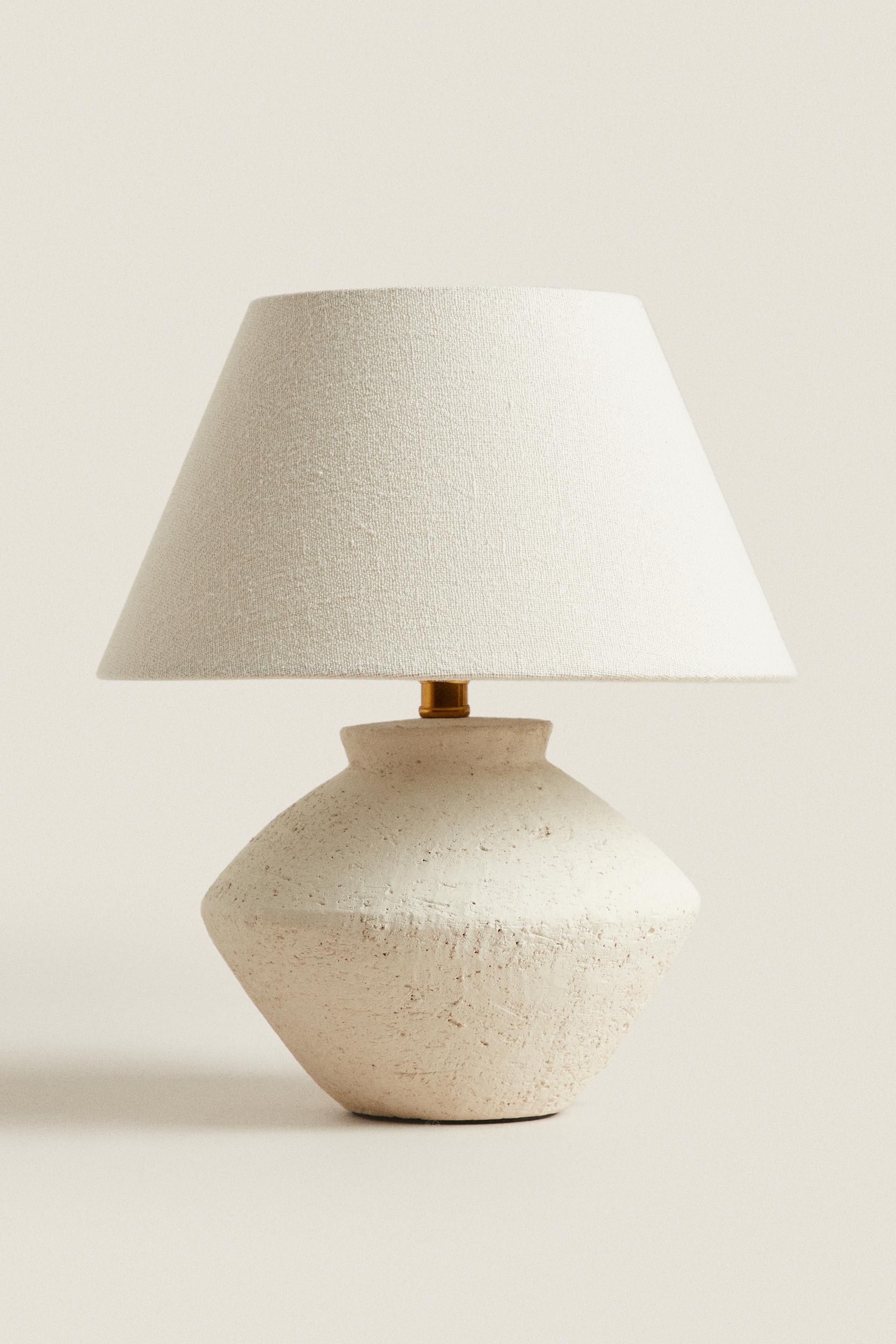 SMALL TABLE LAMP WITH EARTHENWARE BASE - Ecru | ZARA United Kingdom