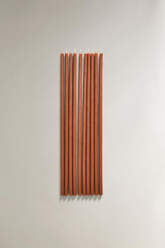 PAQUETE DE VELAS DECORATIVAS FINAS COLOR TOFFEE (PAQUETE DE 10) - Toffe ...