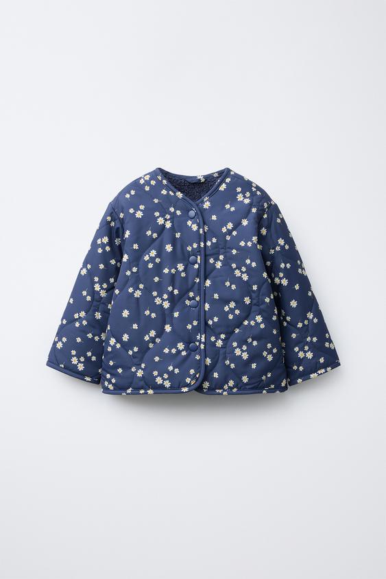 DAISY PRINT QUILTED JACKET - Navy blue | ZARA United States