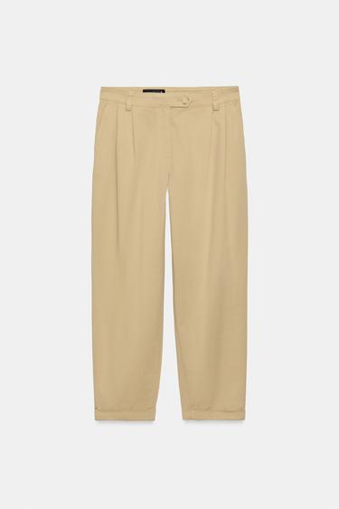 CALÇA CHINO COM BARRA DOBRADA - Camel-claro | ZARA Brasil