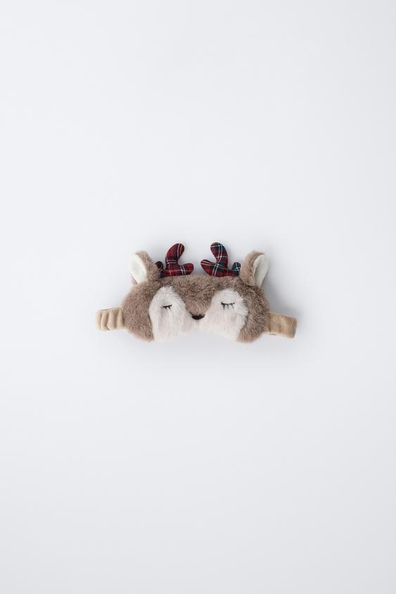 FAUX FUR REINDEER EYE MASK - Brown | ZARA United States
