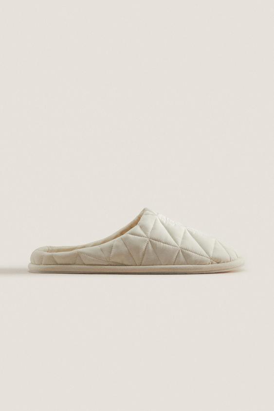 QUILTED SLIPPERS - Off White | ZARA United States