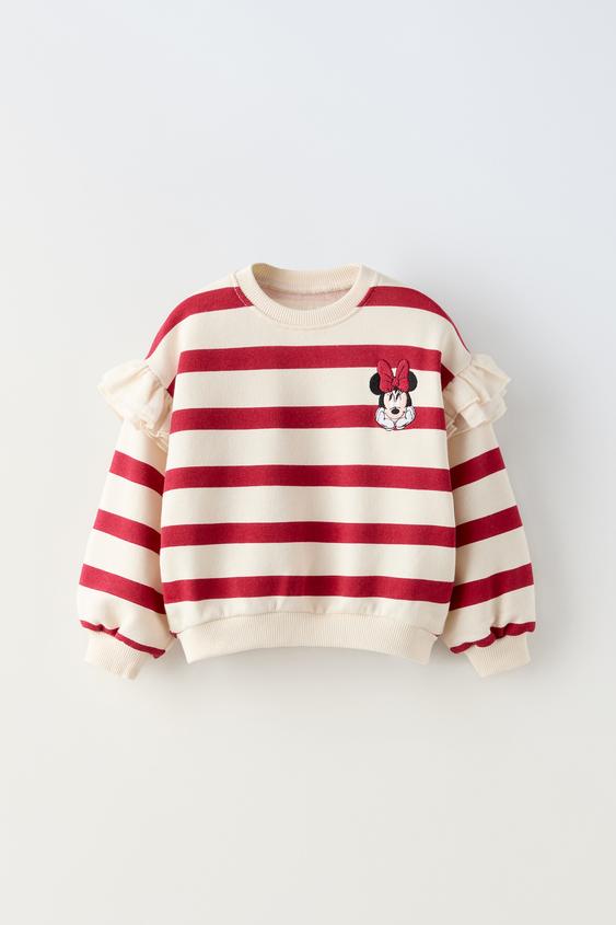 STRIPED MINNIE MOUSE © DISNEY SWEATSHIRT - Red | ZARA Spain