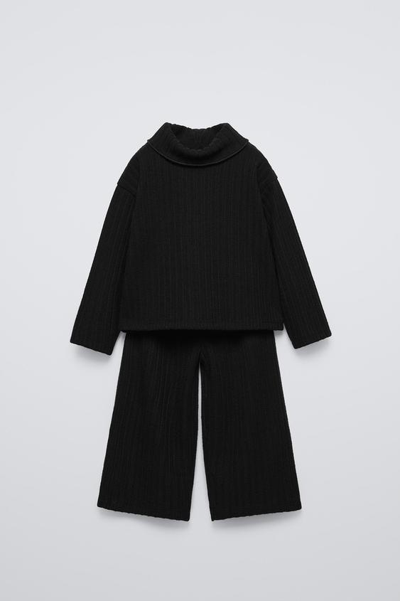 SOFT TOUCH KNIT SET - Black | ZARA Georgia