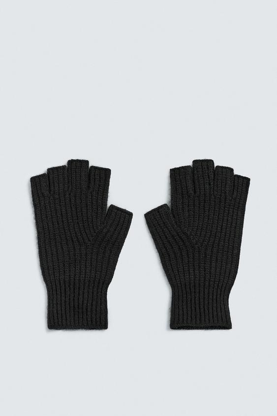 WOOL-CASHMERE KNIT MITTENS - Black | ZARA Turkey