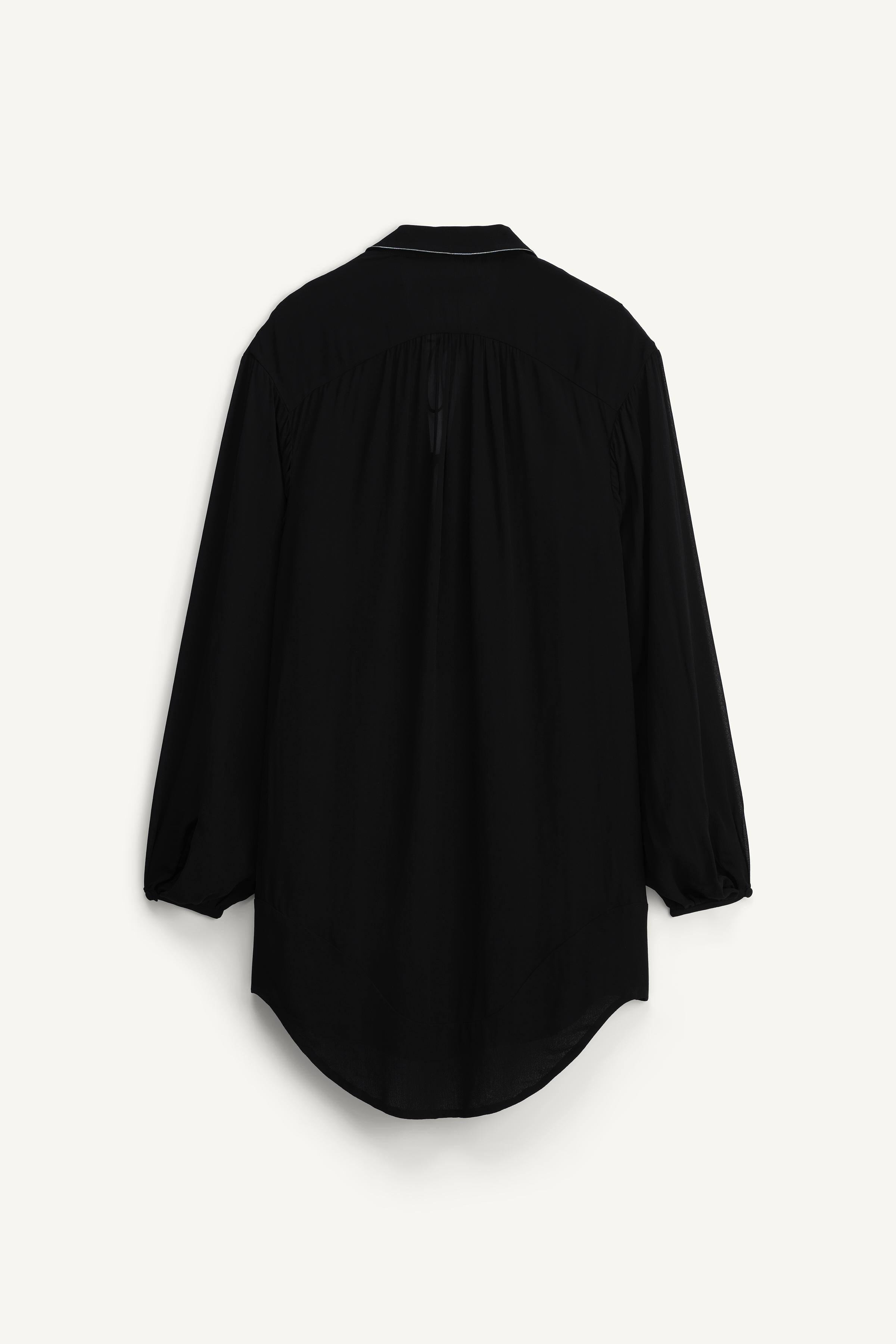 LIMITED EDITION LONG BLOUSE - Black | ZARA United States LIMITED EDITION LONG BLOUSE - Black | ZARA United States