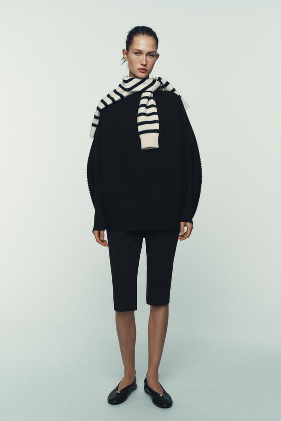VOLUME TEXTURED KNIT JUMPER - Black | ZARA Turkey