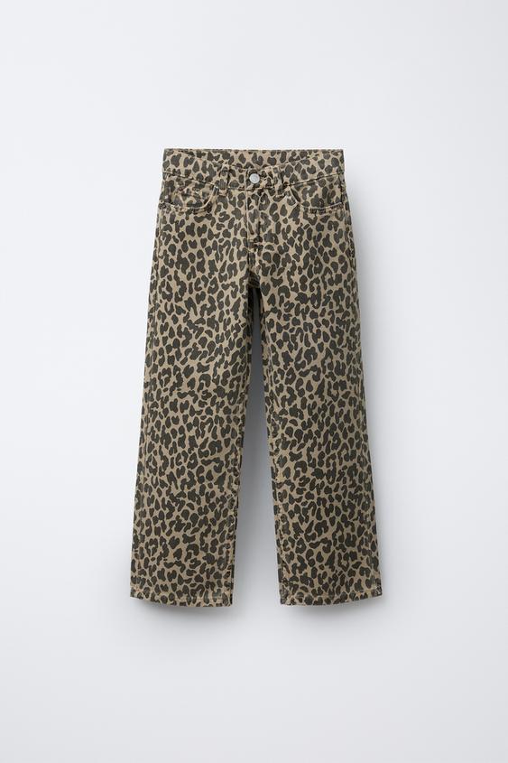 DŽÍNSY STRAIGHT ANIMAL PRINT - Leopardia | ZARA Slovensko / Slovakia