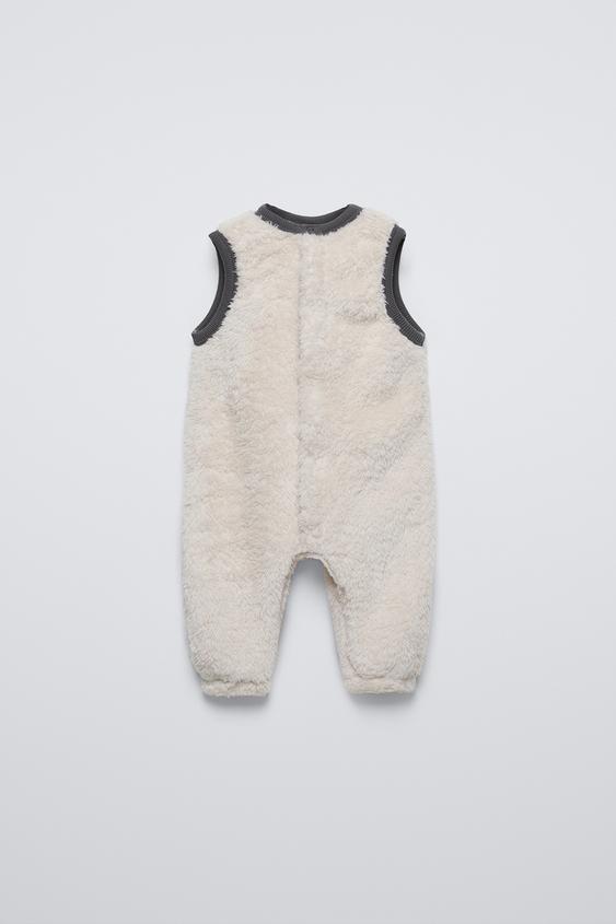 FAUX FUR ONE-PIECE SUIT - Ecru | ZARA Australia