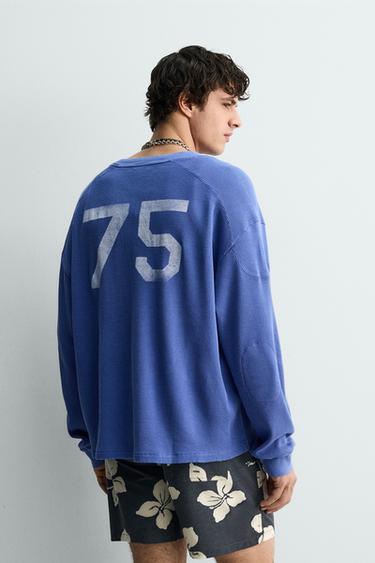 T-SHIRT GAUFRÉ MIAMI - Bleu | ZARA France