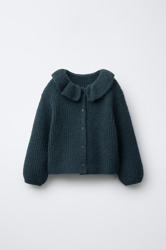 PETER PAN COLLAR CARDIGAN - Duck blue | ZARA Thailand