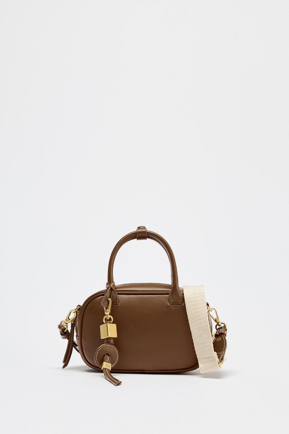 MINI TOPSTITCHED BAG - Dark tan | ZARA United States