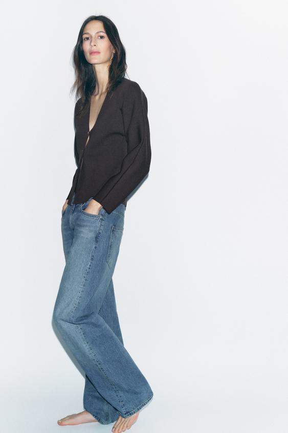 GILET CACHE-CŒUR EN MAILLE - Marron | ZARA Canada