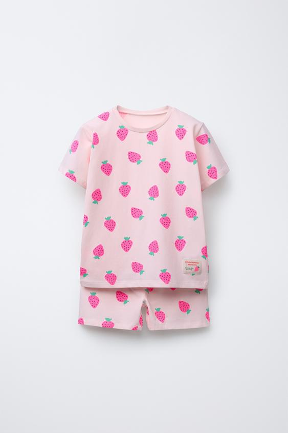 2-6 YEARS / STRAWBERRY PRINT PYJAMAS - Pink | ZARA Spain