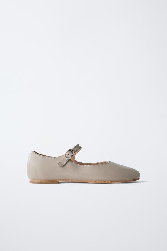 LIMITED EDITION BALLERINA WITH ANKLE STRAP - Taupe Grey | ZARA United ...