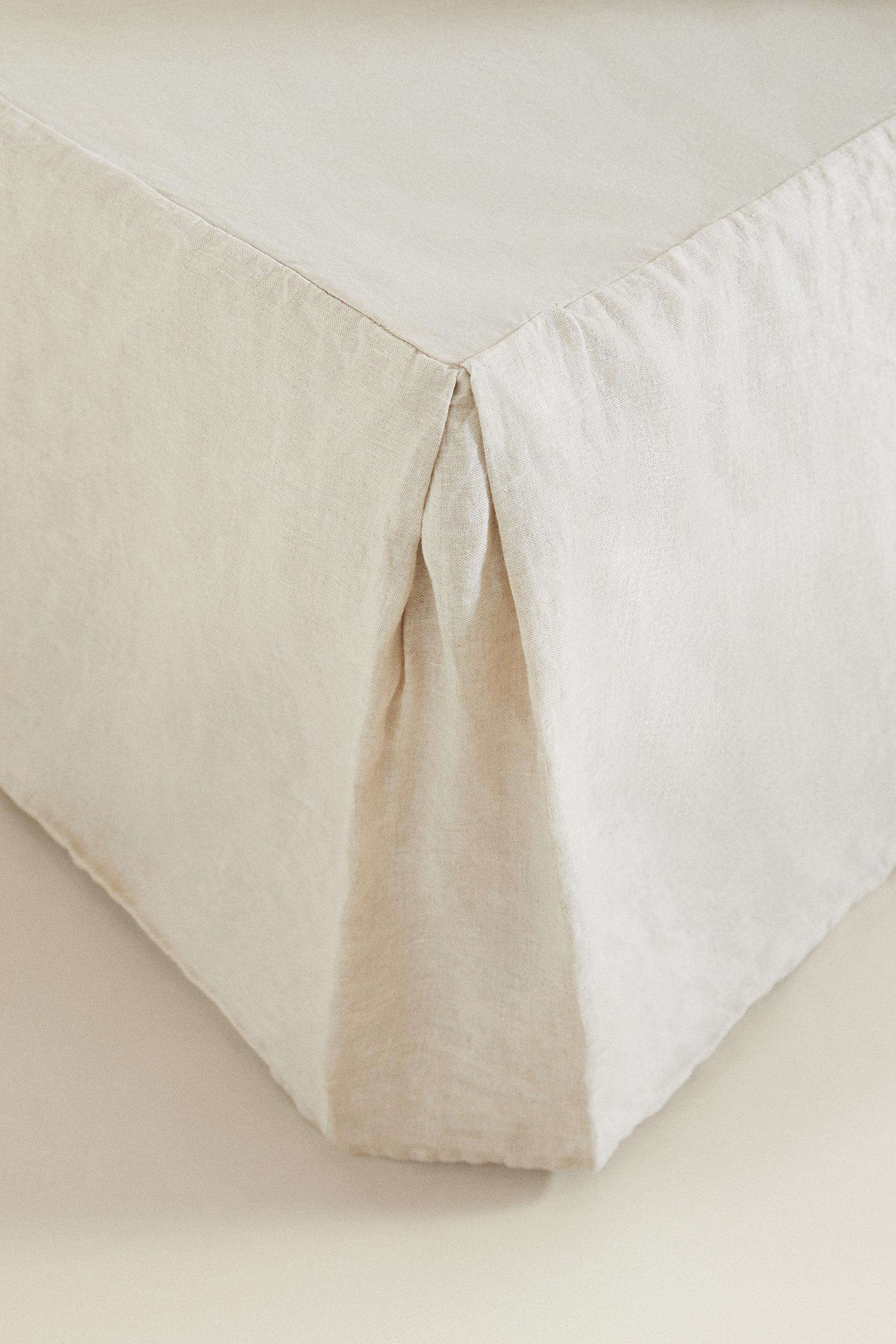 FADED LINEN VALANCE SHEET - Light beige | ZARA United Kingdom