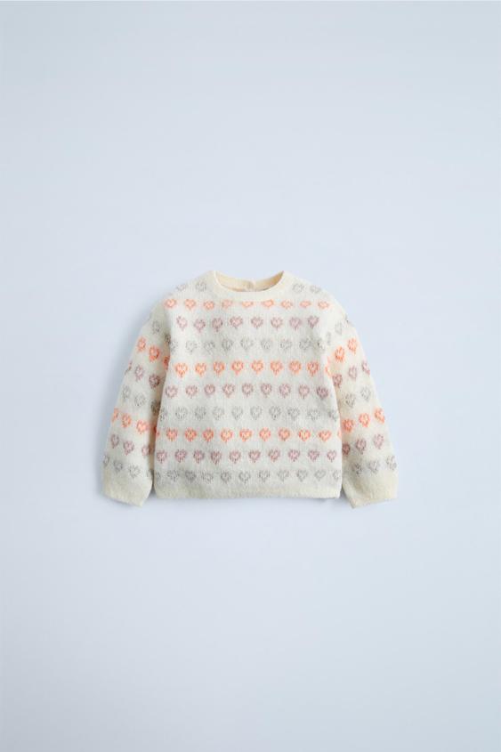 2-IN-1 HEARTS JERSEY JACKET - Ecru | ZARA Australia