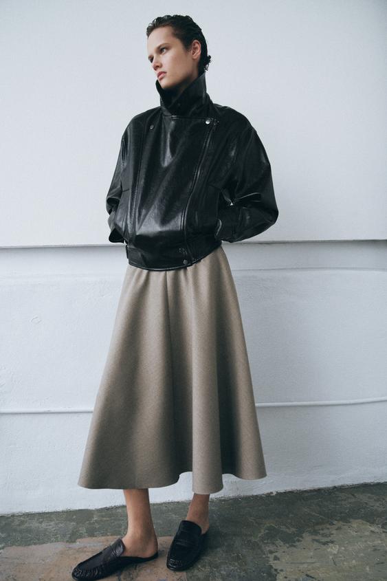 ZW COLLECTION LEATHER EFFECT JACKET - Black | ZARA Singapore