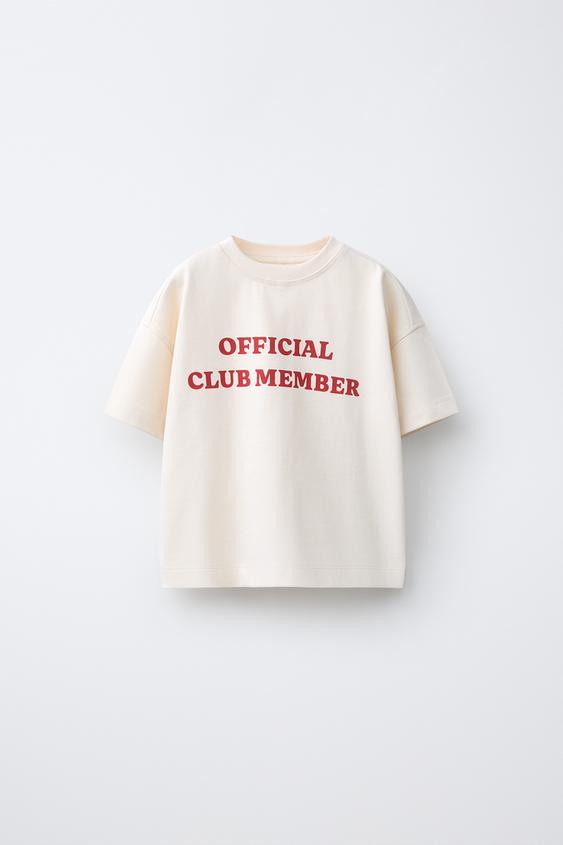 HEAVY SLOGAN PRINT T-SHIRT - Ecru | ZARA United Kingdom