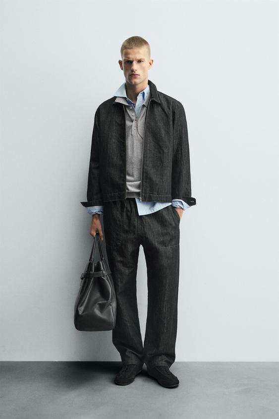 RELAXED FIT DENIM JACKET - Black | ZARA Ireland