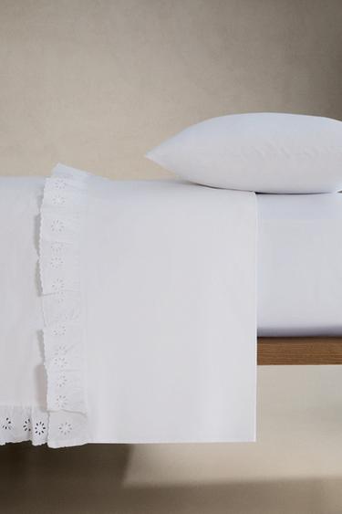 DRAP DE DESSUS EN COTON À VOLANT - Blanc | ZARA France