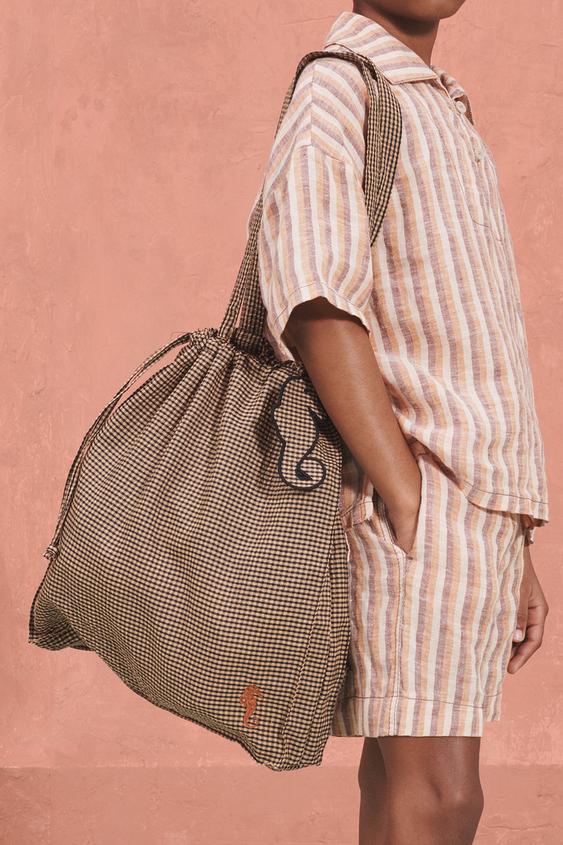 SHOPPER A QUADRI VICHY CON CAVALLUCCIO MARINO LIMITED EDITION - Marrone ...