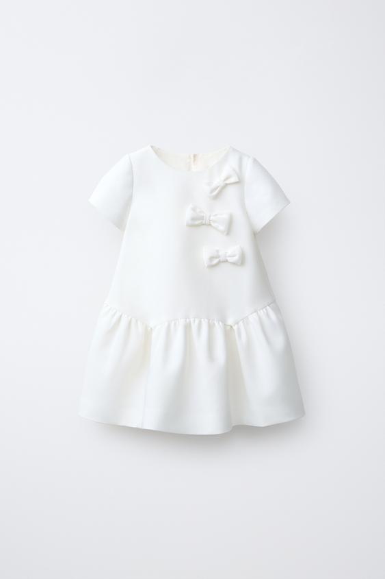 VESTIDO APLIQUE LAZOS - Blanco roto | ZARA España