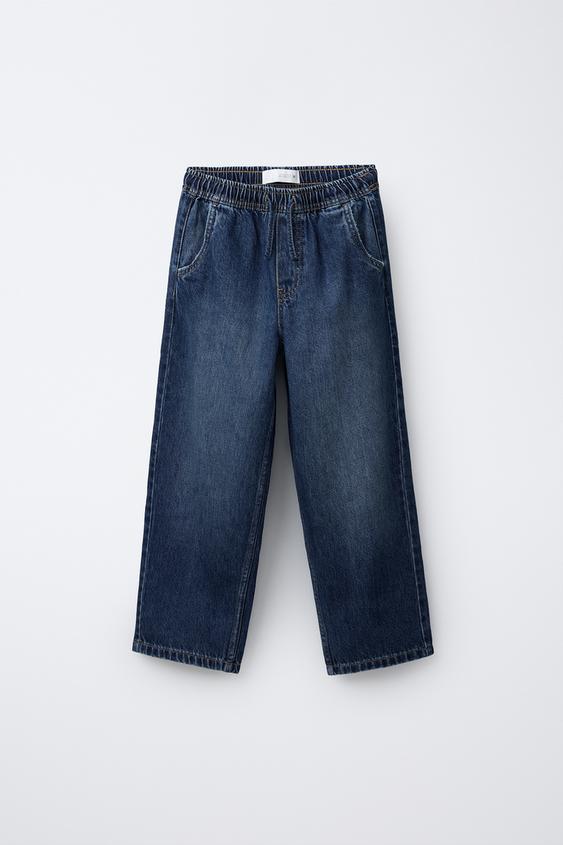BAGGY JEANS WITH LABEL - Blue | ZARA India
