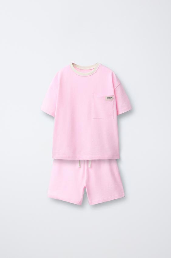 2-6 ANNI/ PIGIAMA TINTA UNITA CON TASCA - Rosa | ZARA Italia / Italy