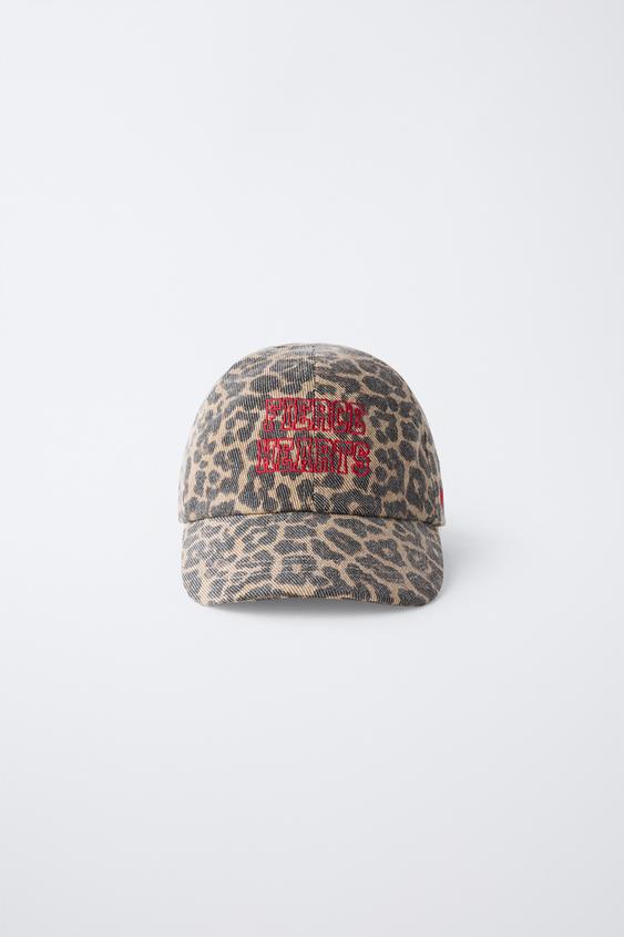 ANIMAL PRINT EMBROIDERED CAP - Sand | ZARA United States