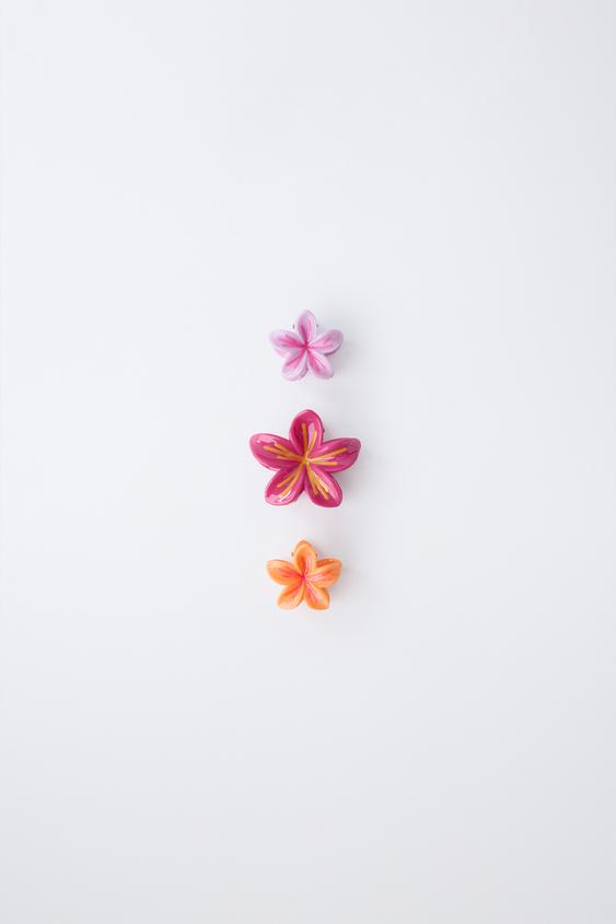 PAKET TRI UKOSNICE CVETA HIBISKUSA - raznobojno | ZARA Srbija / Serbia