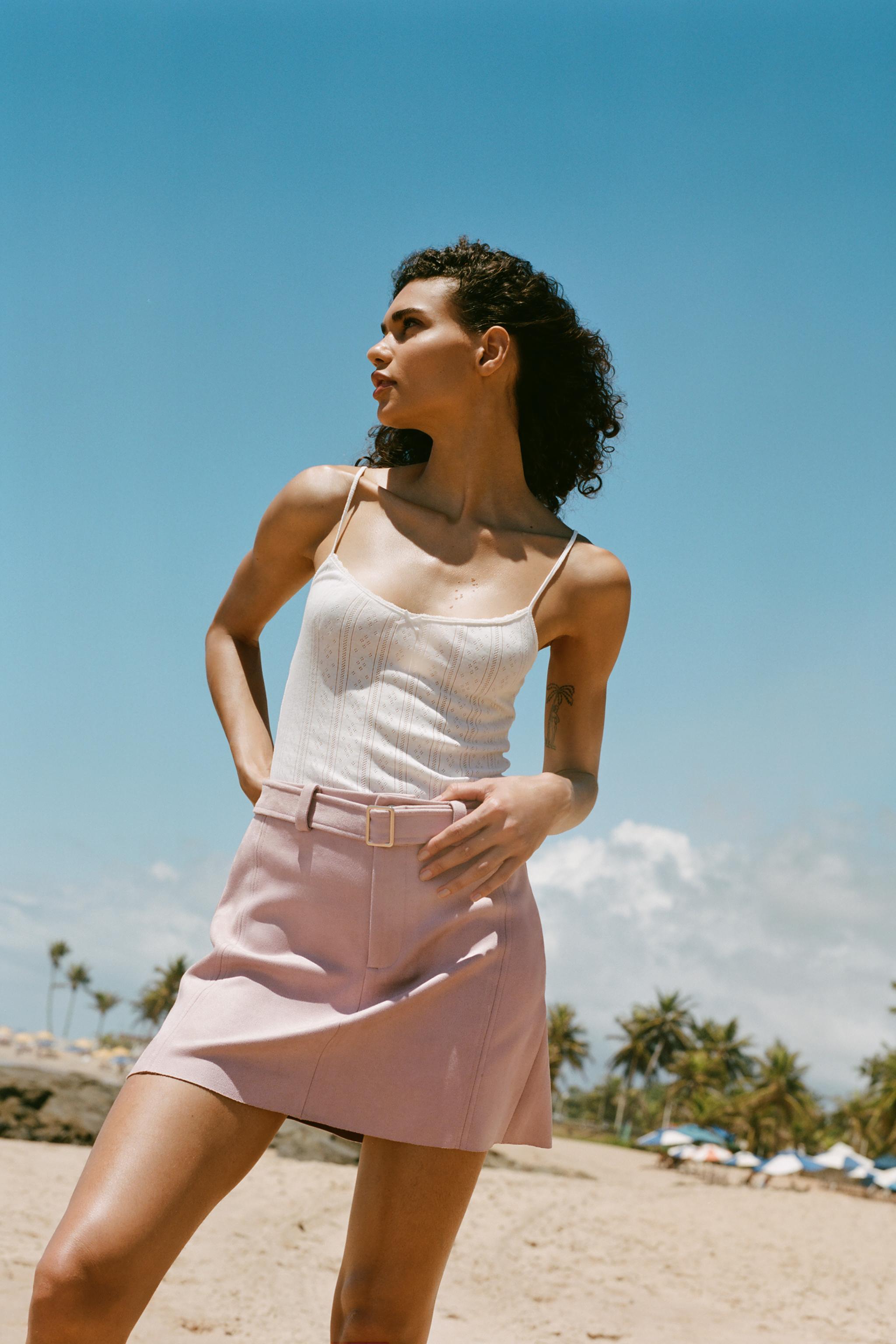 FAUX SUEDE SKIRT WITH BELT
