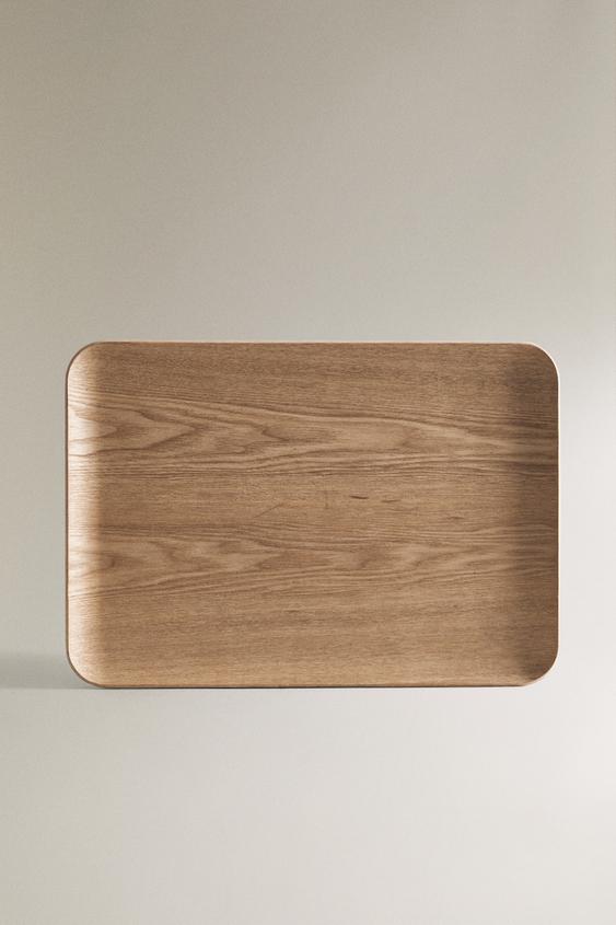 RECTANGULAR WOODEN TRAY - Light beige | ZARA United Kingdom