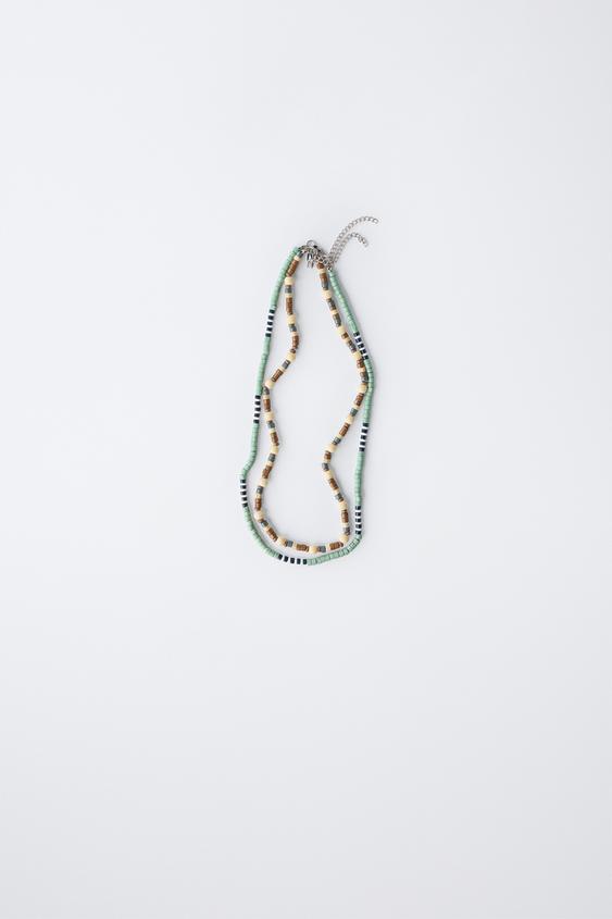 PACK DE DOIS COLARES DE MADEIRA - Verde-água | ZARA Angola