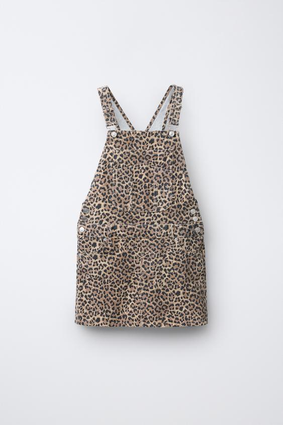ANIMAL PRINT OVERALL DRESS - Brown marl | ZARA United States