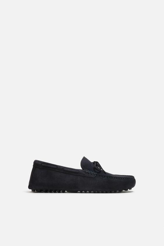 SEPATU DRIVER KULIT - Biru | ZARA Indonesia
