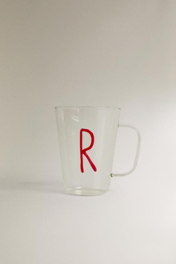 BOROSILICAAT MOK MET LETTER R - Rood | ZARA Nederland / The Netherlands