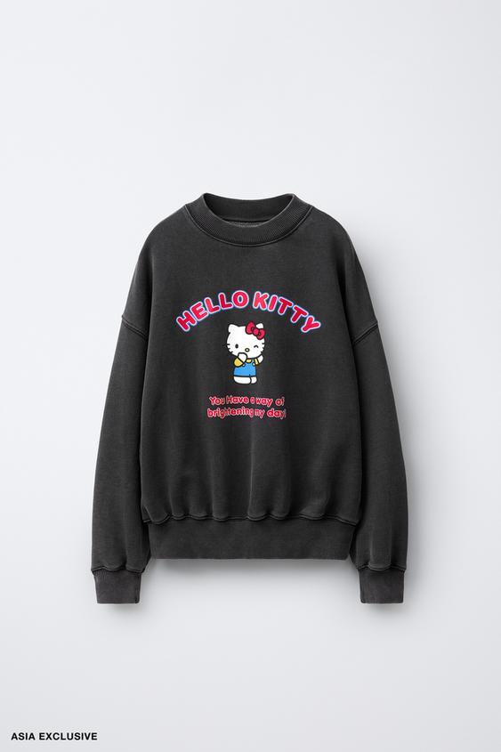 HELLO KITTY © SANRIO FADED SWEATSHIRT - Anthracite grey | ZARA India