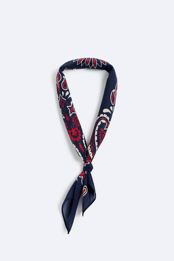 KRATKA MARAMA SA KAŠMIR PRINTOM - mornarsko plava | ZARA Srbija / Serbia