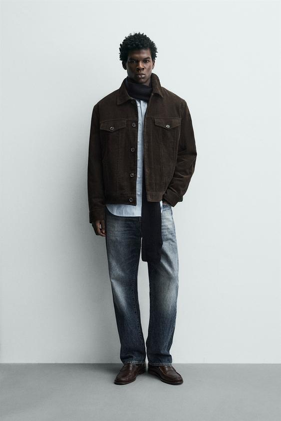 REGULAR FIT CORDUROY JACKET - Brown | ZARA Ireland
