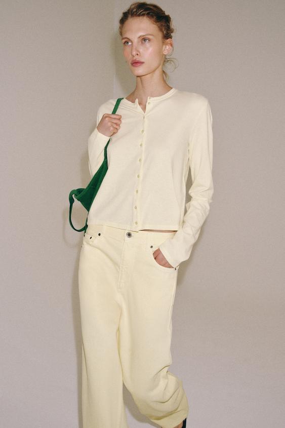 MAGLIETTA 100% COTONE CON BOTTONI - Giallo | ZARA Italia / Italy