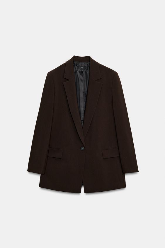 BLAZER BOTÓN - Marrón | ZARA Chile