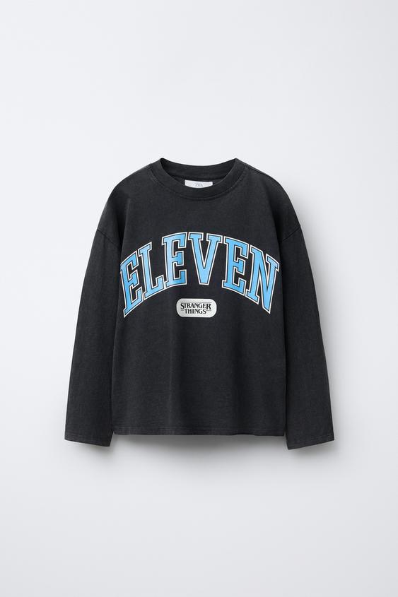 FADED-EFFECT ELEVEN STRANGER THINGS © NETFLIX T-SHIRT - Anthracite grey ...