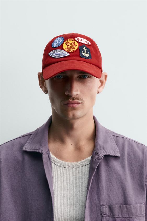CONTRAST PATCH CAP - Red | ZARA India